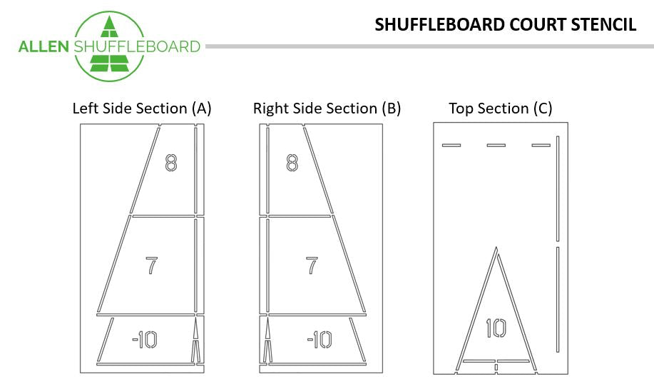 Shuffleboard Court Stencil